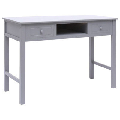 Berkfield Writing Desk Grey 110x45x76 cm Wood | DIY at B&Q