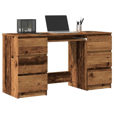 Shop Berkfield Writing Desk Old Wood 140x50x77 cm Engineered Wood