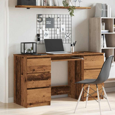 Shop Berkfield Writing Desk Old Wood 140x50x77 cm Engineered Wood