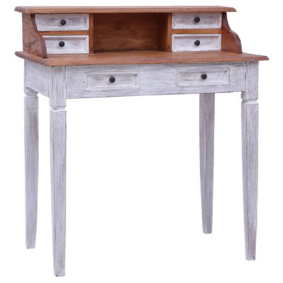 Berkfield Writing Desk with Drawers 90x50x101 cm Solid Reclaimed Wood ...