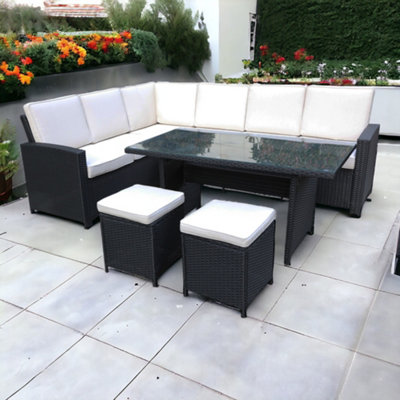 Berlin Eight Seater Corner Dining Set in Black