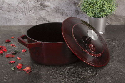BERLINGER HAUS 24cm Cast Iron Casserole Dish Non-Stick Enamel Coating ...