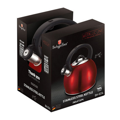 BERLINGER HAUS 3L Stainless Steel Burgundy Whistling Kettle Metallic ...