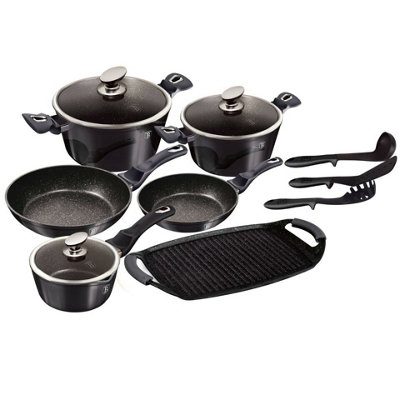 Buy BERLINGER HAUS Carbon Pro 12 Pcs Cookware Set With Grill No Stick ...