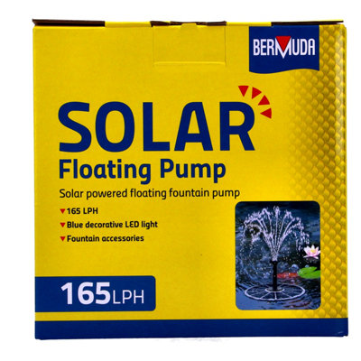 Bermuda Solar Floating Pump Fountain 165Lph Pond Outdoor Garden