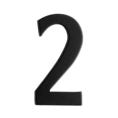 BESLAGSBODEN - Mailbox Number 2 in Black Stainless Steel Self-adhesive ...