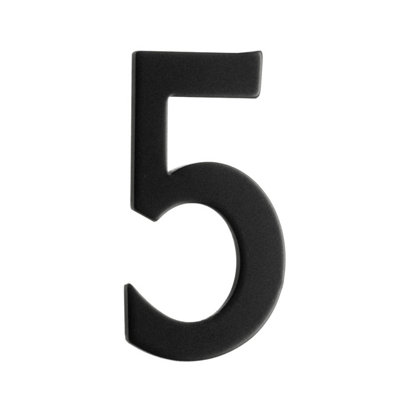 BESLAGSBODEN - Mailbox Number 5 in Black Stainless Steel Self-adhesive ...