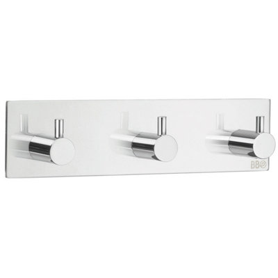 BESLAGSBODEN - Triple Hook in Polished Stainless Steel Self-adhesive