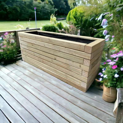 Bespoke Outdoor Somerset Timber Wooden Planter - 60x30x30cm