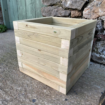 Bespoke Outdoor Somerset Timber Wooden Planter - 60x60x40cm