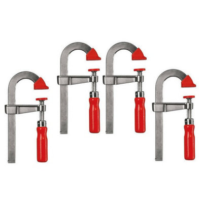 Bessey LMU U-Style Bar Clamp Light Duty Step Over Clamps 100mm X4 LMU10/5