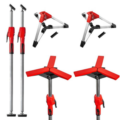Bessey Twin Pack Telescopic Support 575-910mm + Tripod Bases + Ceiling ...