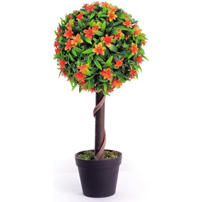 Best Artificial 2ft / 60cm Orange Lily Ball Tree Plant Garden Office ...