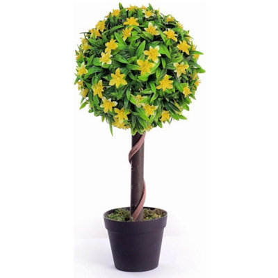 Best Artificial 2ft / 60cm Yellow Lily Ball Tree Plant Garden Office ...