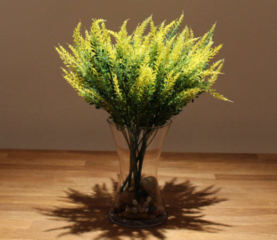 Best Artificial 36cm Lavender Heather Spray / Yellow | DIY at B&Q