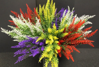 Best Artificial 36cm Lavender Heather Spray / Yellow
