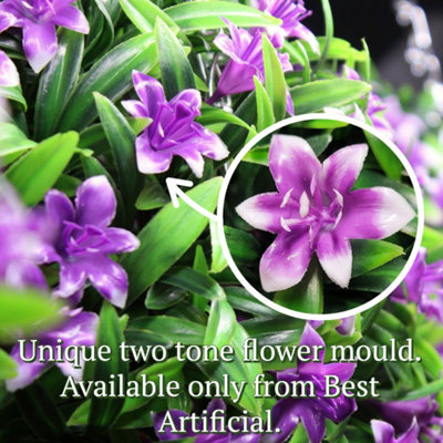 Best Artificial 38cm Purple Lily Hanging Basket Flower Topiary Ball ...