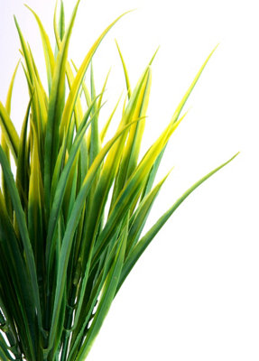 Best Artificial 38cm Yellow Grass Spray for display planters