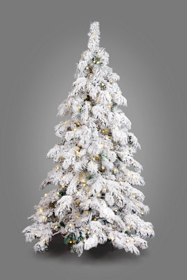 Best Artificial 6ft Pre Lit Pearl LED Heavy Snow Flocked Arbol ...