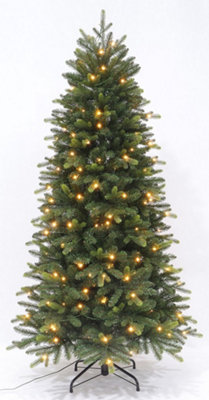 Best Artificial 7ft / 210cm Balsam Fir Pre Lit Christmas Tree With Real Feel PE Tips, Hinged ...