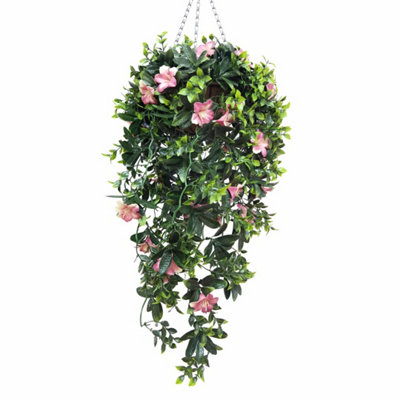 Best Artificial 90cm / 35 inch UV Stable Pink & White Trailing Azalea ...