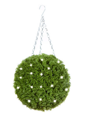 Best Artificial Pre-Lit Outdoor 28cm Conifer hanging Plastic Grass ...