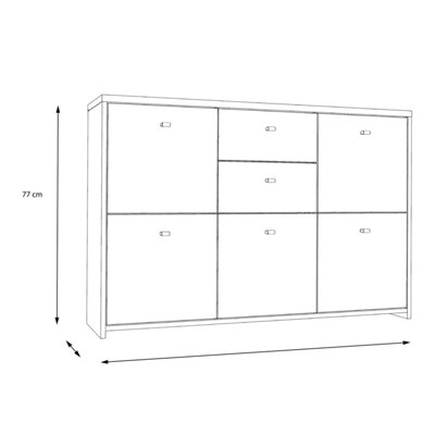 Best Chest Storage Cabinet with 2 Drawers and 5 Doors in Concrete Optic ...