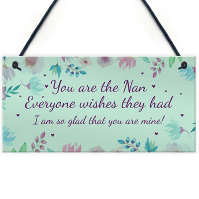 Best Nan Gift Hanging Plaque Nan Birthday Christmas Gift For Her From ...