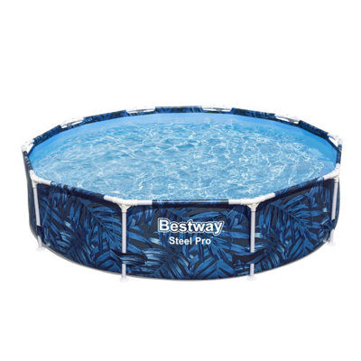 Bestway, 10ft Steel Pro Swimming Pool Set, Family Above Ground Round Pool
