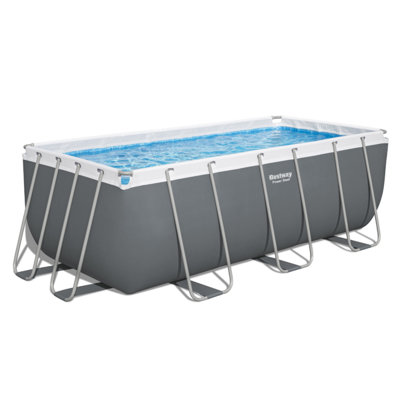 Bestway 13ft 6" x 6ft 7" x 48" Rectangular Power Steel Above Ground ...