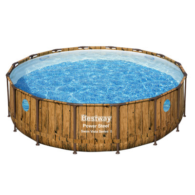 Bestway 16ft x 48" Round Power Steel Swim Vista Series II Above Ground ...
