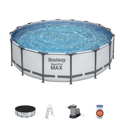 Bestway 16ft x 48in Steel Pro Max Pool Set Above Ground Swimming Pool ...