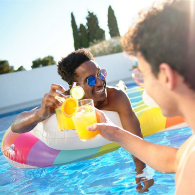 Bestway, 2 Person Pool Lounger, Rainbow Dreams Inflatable Pool Float