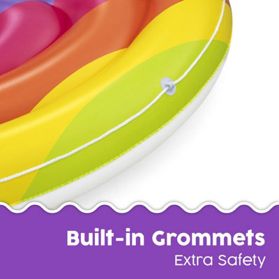 Bestway, 2 Person Pool Lounger, Rainbow Dreams Inflatable Pool Float
