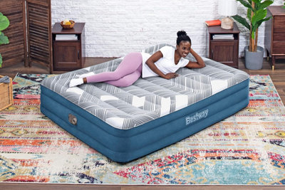 Bestway Air Bed - Premium Queen Sized AirBed with a Built-in Electric Pump