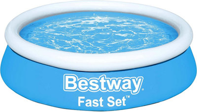 Bestway Fast Set 6 Foot x 20 Inch Round Inflatable Above Ground Outdoor ...