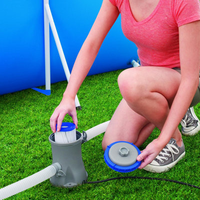Bestway Flowclear 330 gal Capacity Filter Pump For Swimming Pool, Grey