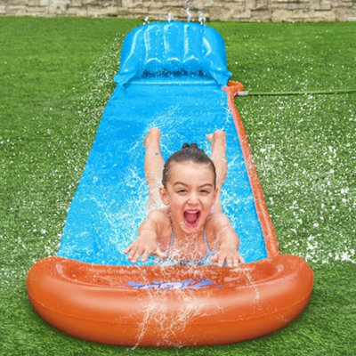 BESTWAY H2OGO TSUNAMI SPLASH SINGLE SLIDE, 16FT INFLATABLE WATER SLIDE ...
