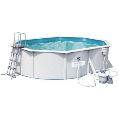 Bestway Hydrium 16ft 5in x 12ft x 48in Oval Pool Set Above Ground ...