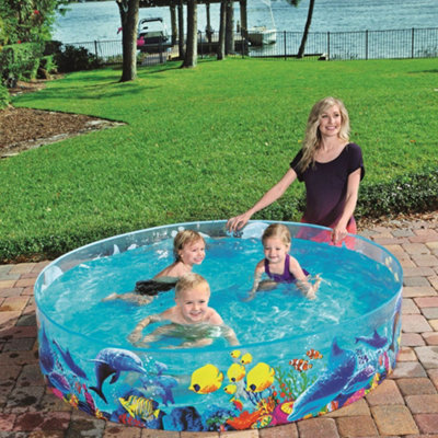 Bestway Kids Paddling Pool Rigid Multicolour dolphin Swimming Pool for ...