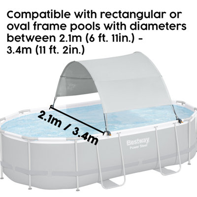 Bestway Pool Canopy for Above Ground Swimming Pool Accessories, Grey