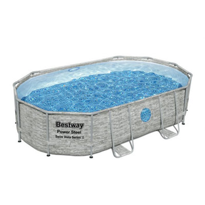 Bestway Power Steel Swim Vista Series™ 16ft x 10ft x 42in Oval Pool Set with Filter Pump