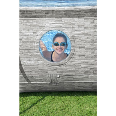 Bestway Power Steel Swim Vista Series™ 16ft x 10ft x 42in Oval Pool Set ...