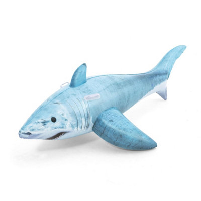 Bestway Realistic Shark Pool Float, Kids Inflatable Ride-On with Handles