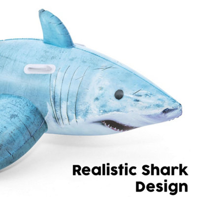 Bestway Realistic Shark Pool Float, Kids Inflatable Ride-On with Handles