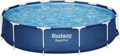 Bestway Steel Pro Round Paddling Pool 12' x 30" | DIY at B&Q