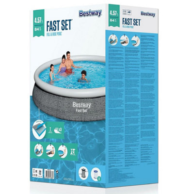 Bestway Swimming Pool Fast Set 15' x 33" | DIY at B&Q