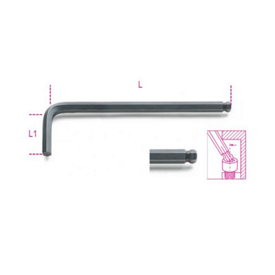 Beta 000960968 96 Bp6 6Mm Ball Head Offset Hexagon Key Burnished