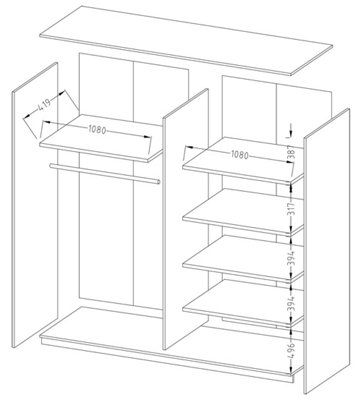 Beta Sliding Door Wardrobe 2200mm H2100mm D600mm - Maximised Storage in ...