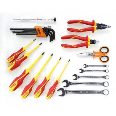 BETA TOOLS 2001 BZ24 MQ RED ELECTRICIANS FOLDING CASE 24-PIECE TOOL ...